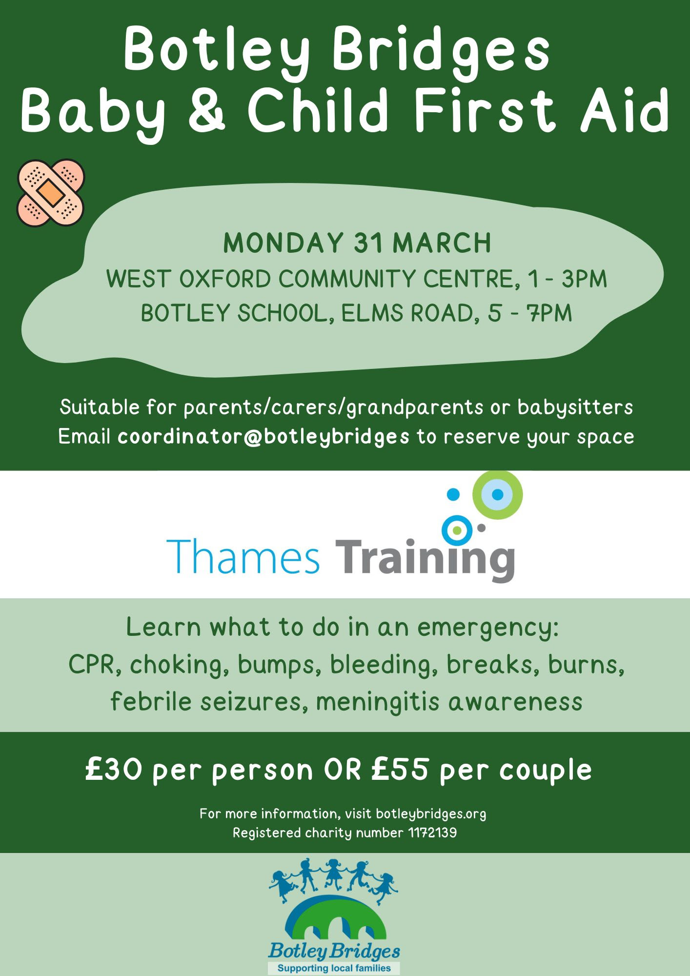 Baby and Child First Aid course – Botley Bridges